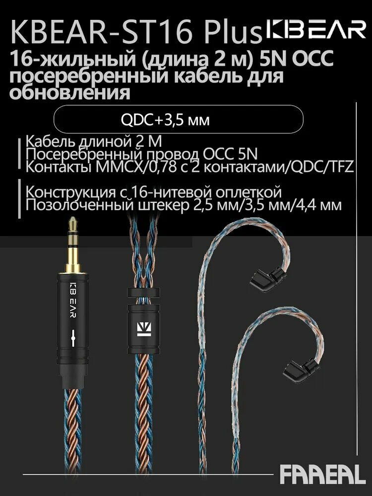 KBEAR Наушники проводные, 3.5 мм, коралловый