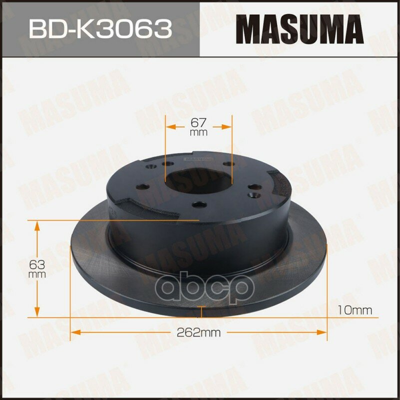 Диск тормозной задн. SSANGYONG ACTYON II 2010-2013 Masuma арт. BD-K3063