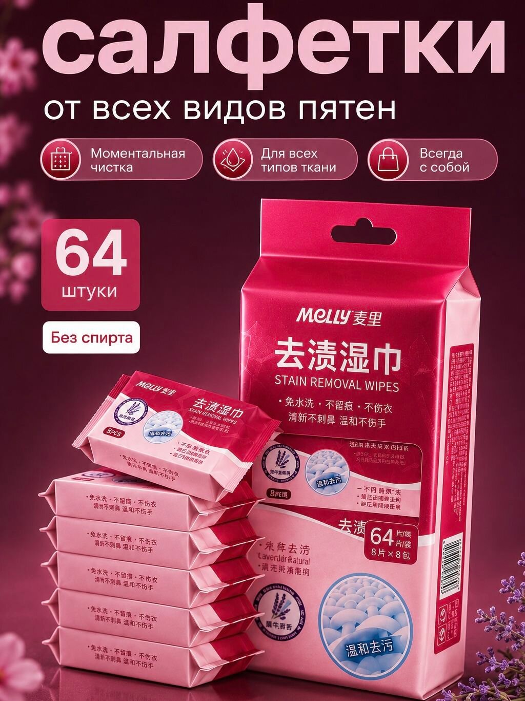 Средство для ухода за одеждой Салфетки влажные для одежды
