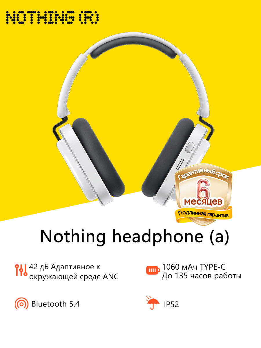 Наушники Nothing headphone (A), 1060 MAH,40dB ANC, BT5.4, IP52, 2026 NEW белое