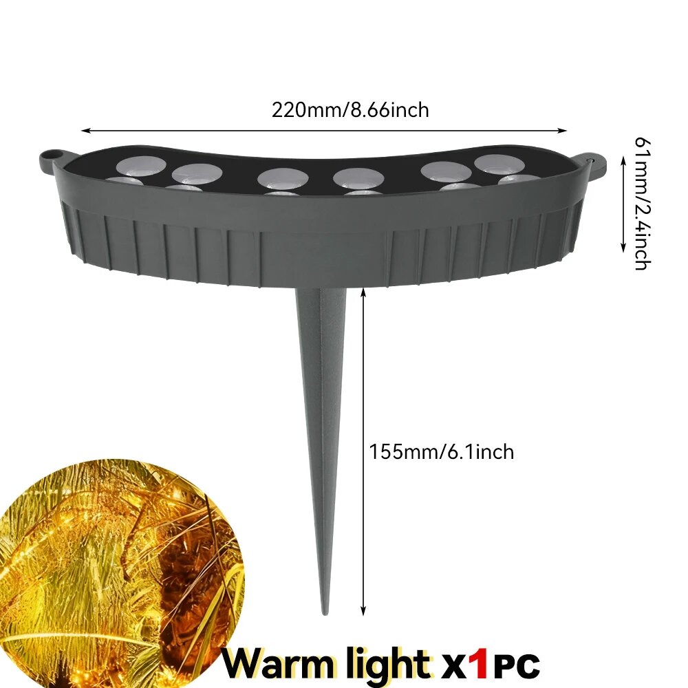 Водонепроницаемые светодиодные светильники для деревьев теплый 1PC Warm light, AC220V, Gray shell
