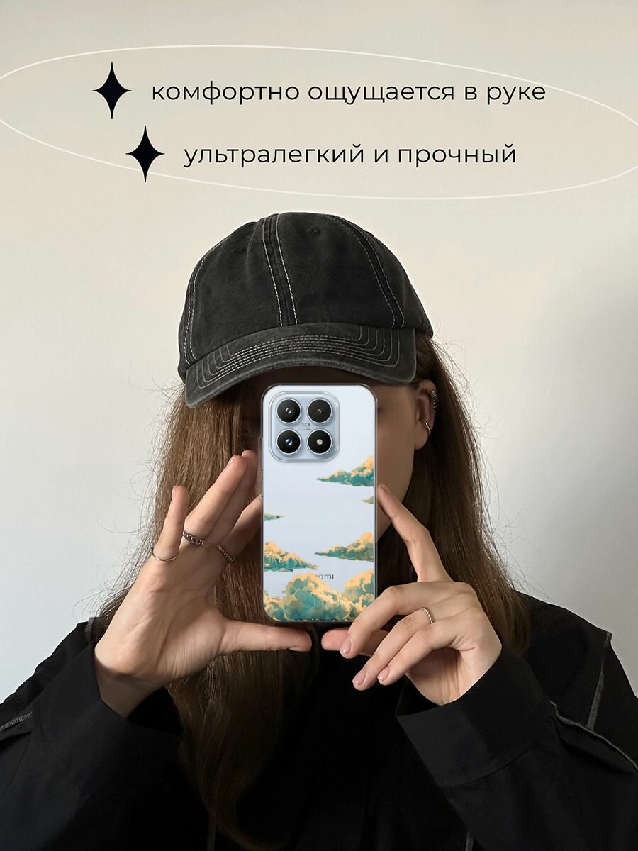 Чехол на Xiaomi 17 / Сяоми 17 с принтом Звезды и облака, прозрачный — фото 1