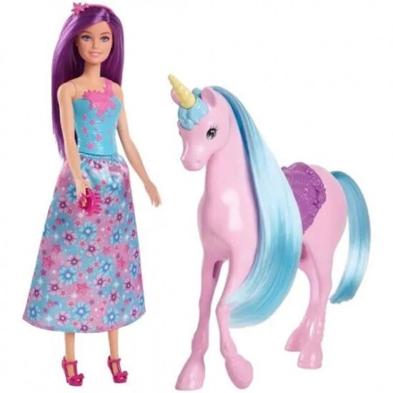 Игровой набор Barbie HYT62 и единорог
