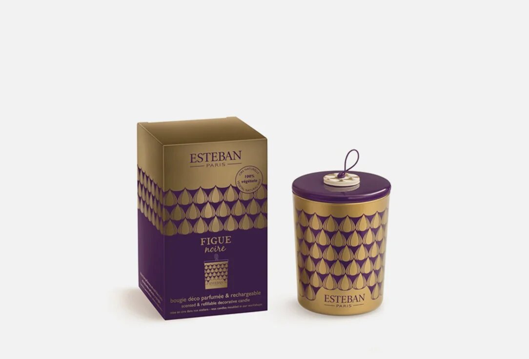 Esteban Paris Parfums refillable scented decorative candle figue noire Аромасвеча 170 г