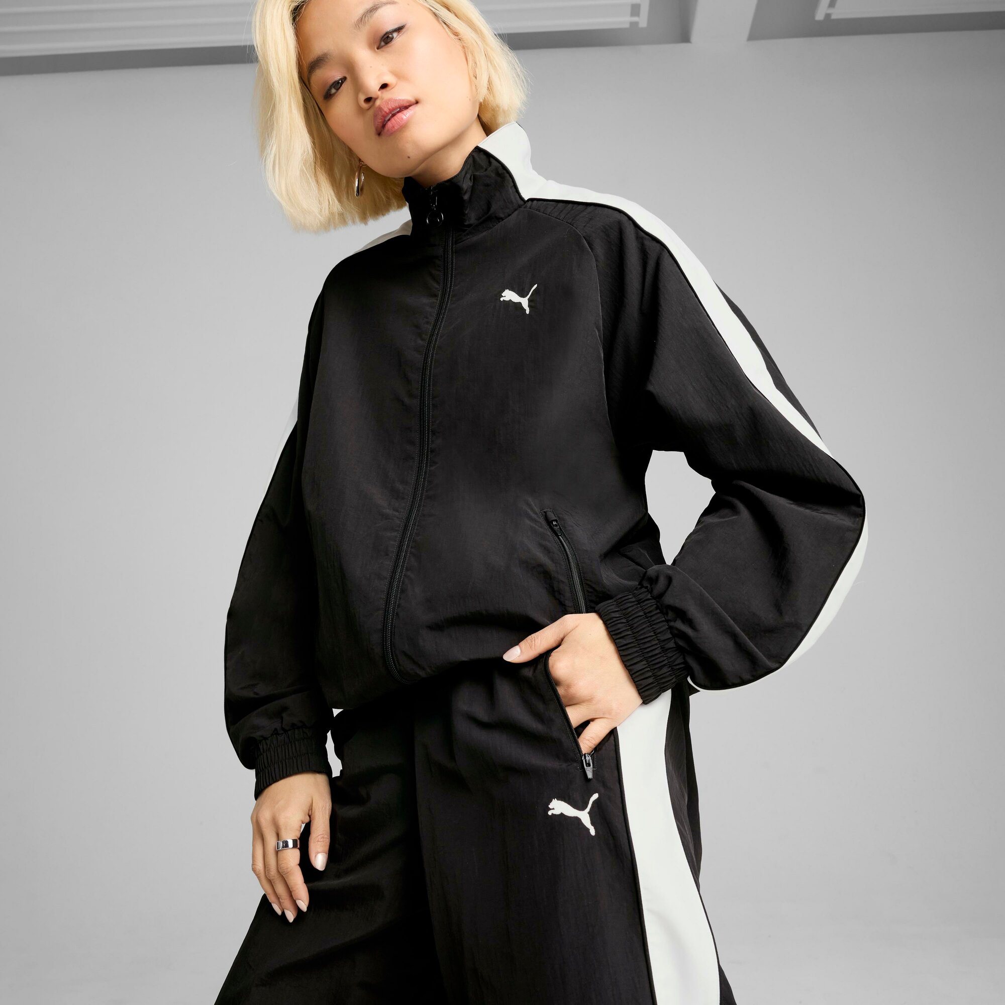Брюки PUMA T7 Oversized Track Pants, размер S, черный — фото 1