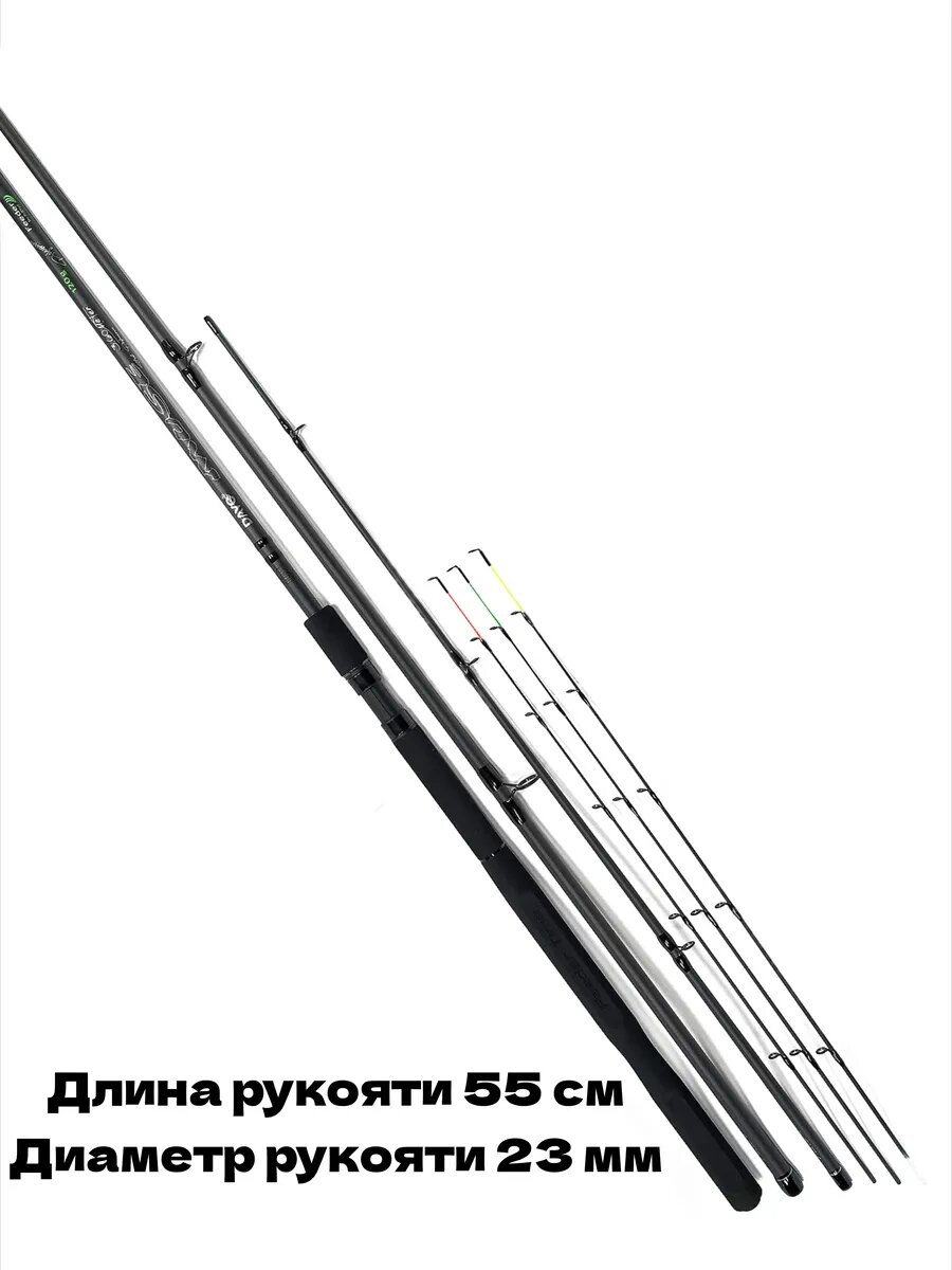 Фидер Dayo "MUSE", 3 секции, 3,6 м, тест 40-120 г, карбон, EVA, штекерный, 3+3 секции — фото 1