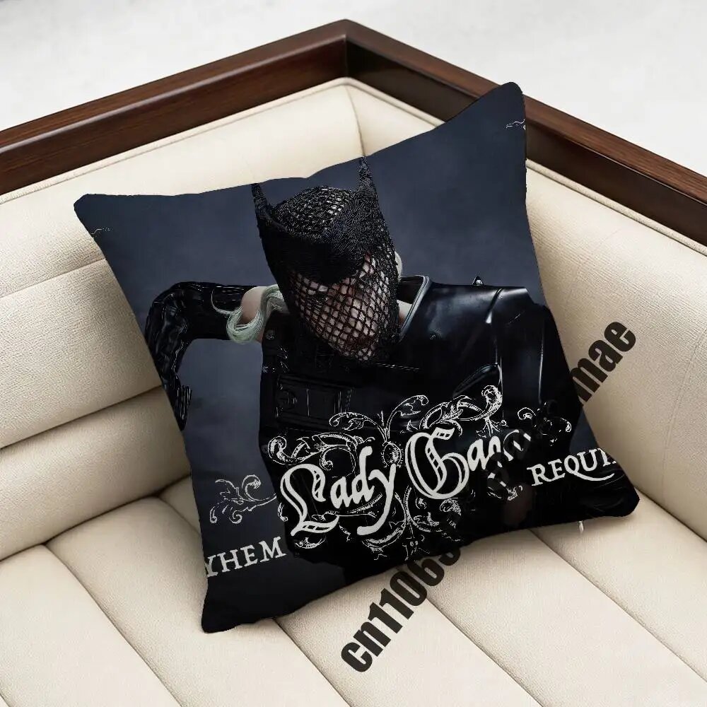 Наволочка для подушки L-Lady Gaga MAYHEM Requiem Черный, 55x55cm, z4
