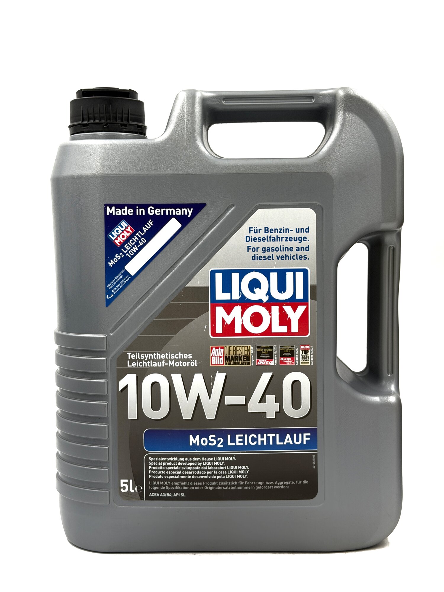 Масло моторное Liqui Moly MoS2 Leichtlauf 10W-40, 5 литров, полусинт