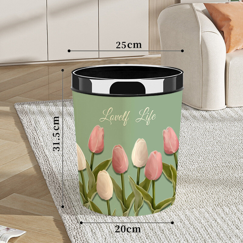 Серия Adorable Life Большая мусорная корзина с крышкой для ванной, кухни, гостиной - 31.5x25x20см, 10 л