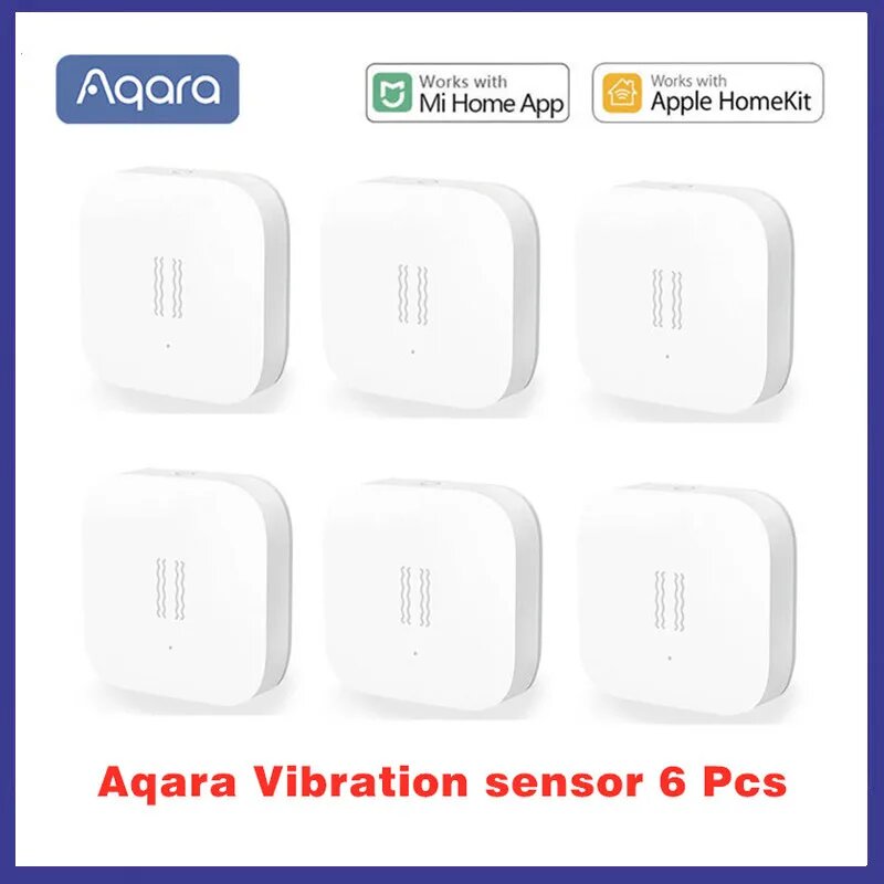Aqara Smart Vibration Sensor с встроенным гироскопом Zigbee датчик движения и удара сигнализация монитор безопасность умного дома для Xiaomi MI home-6 штук датчик удара