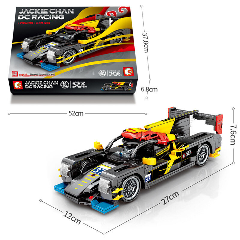 Официально лицензированный автомобильный макет DC Racing Team 1:18, набор для сборки совместимый с LEGO,