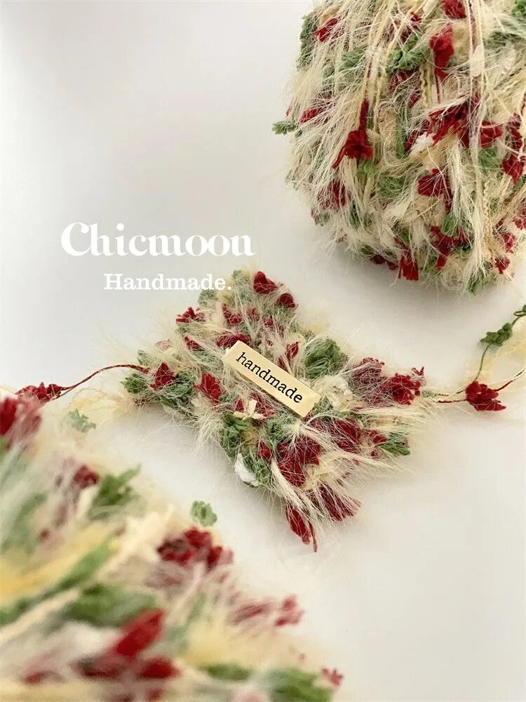 Chicmoon Пряжа Дикая роза Фантазийная, ручная работа, 100 г / 40 м