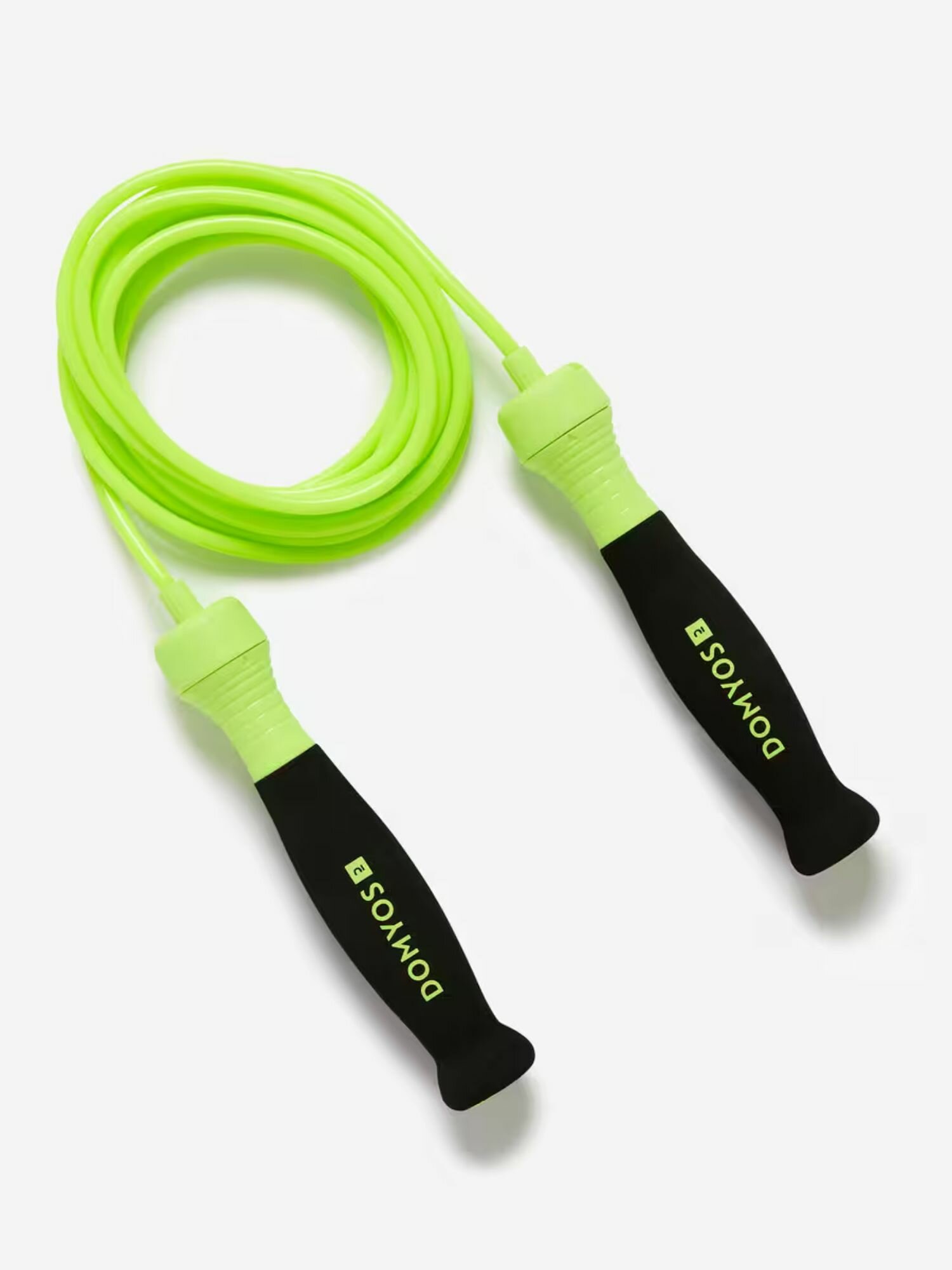 Decathlon Domyos Скакалка с Поролоновыми Ручками, Регулируемая, Неоново-Зелёная