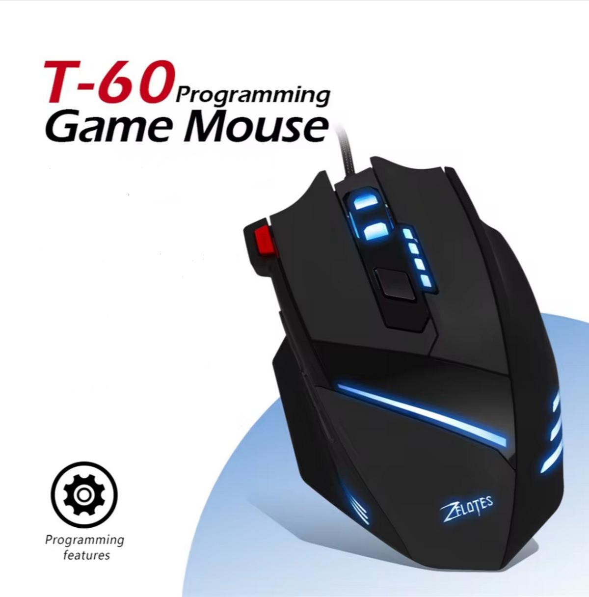 Мышь игровая проводная Zelotes T-60 (черный)