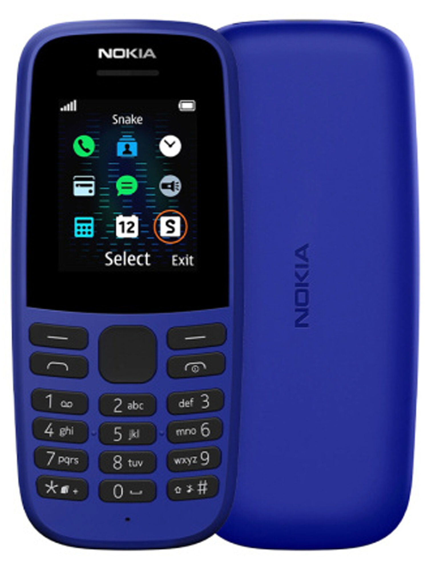 Сотовый телефон Nokia 105 DS синий (2SIM,1.77" 128x128,8Mb, 1020 мАч, FM-радио, фонарик)