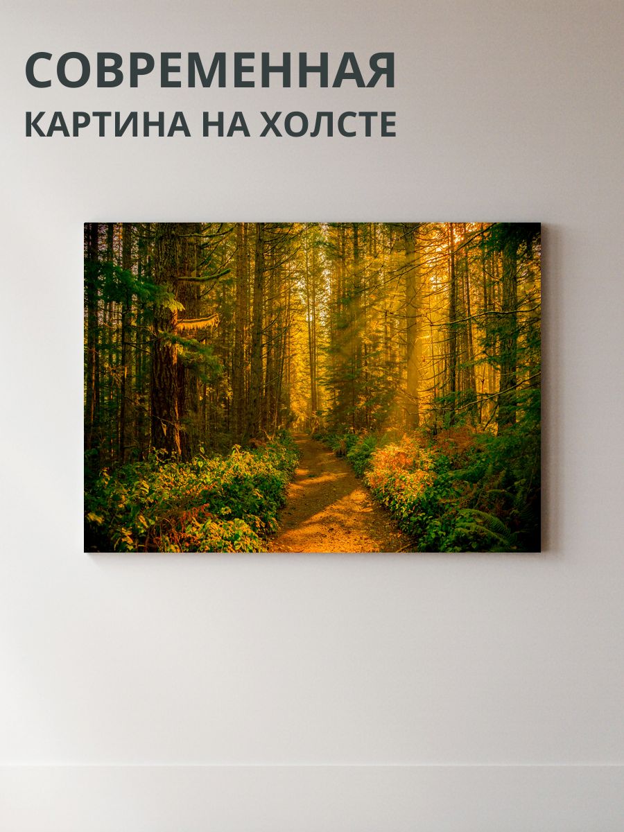 Картина на холсте Лесной пейзаж 70x50 см