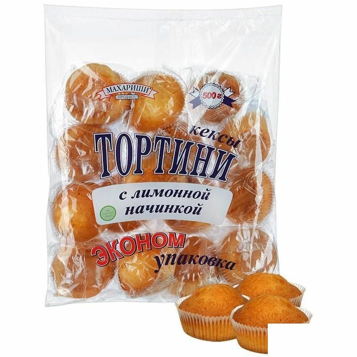 Кекс Махариши Тортини с лимонной начинкой 500г, 7шт.