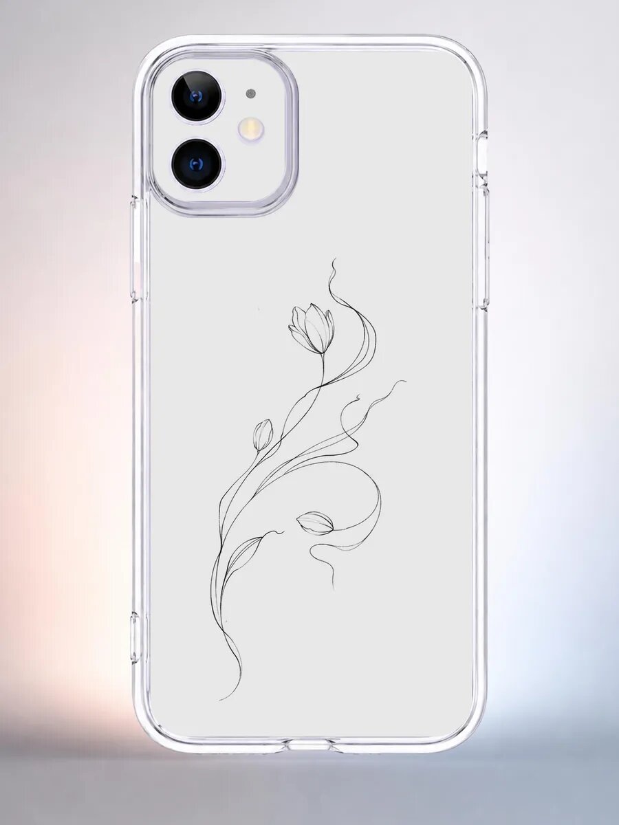 Чехол iPhone 11 тюльпаны завиток силиконовый