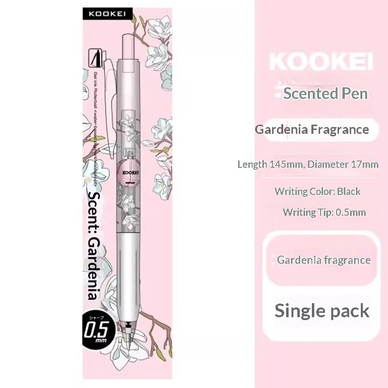 KOOKEI Fun гелевые ручки ароматизированные черные 0,5 мм Розовый, Gardenia Ink Pen