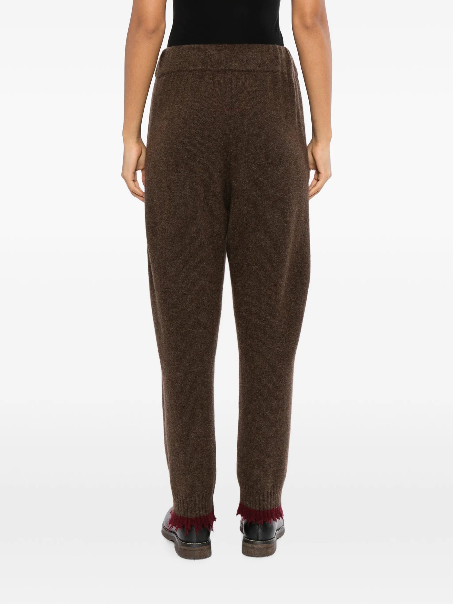 Брюки UMA WANG Drawstring frayed-hem trousers, размер 44, коричневый — фото 1