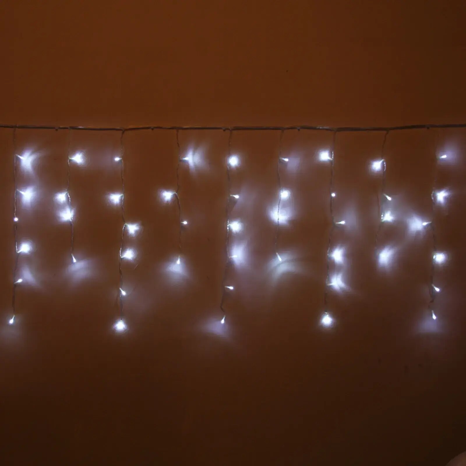 Гирлянда для улицы бахрома ш5м* в40/60см 180 ламп LED, прозр. пров, 8 реж, IP-54, Белый (возможность соединения)