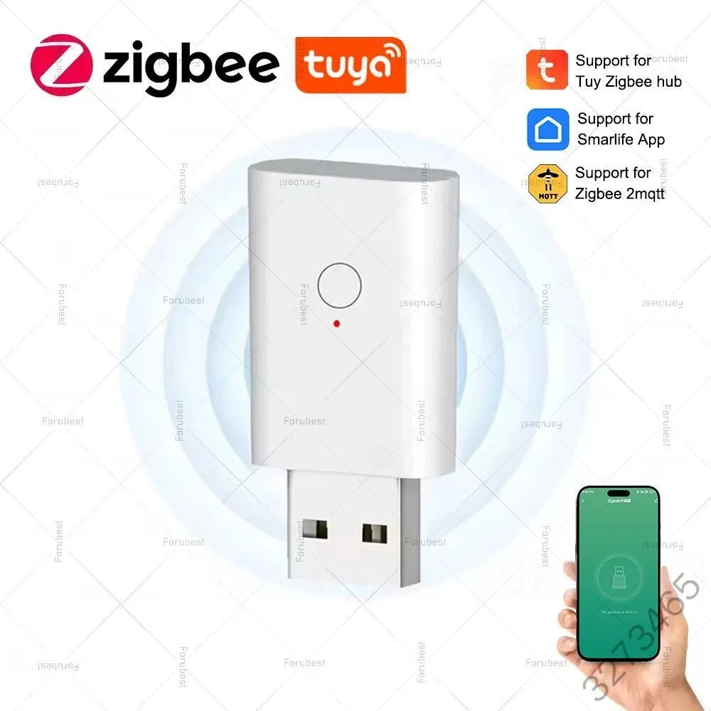 Tuya ZigBee ретранслятор сигнала USB Усилитель сигнала расширитель для приложения Smart Life Работает с устройством Home Assistant Z2M Smart Home — фото 1