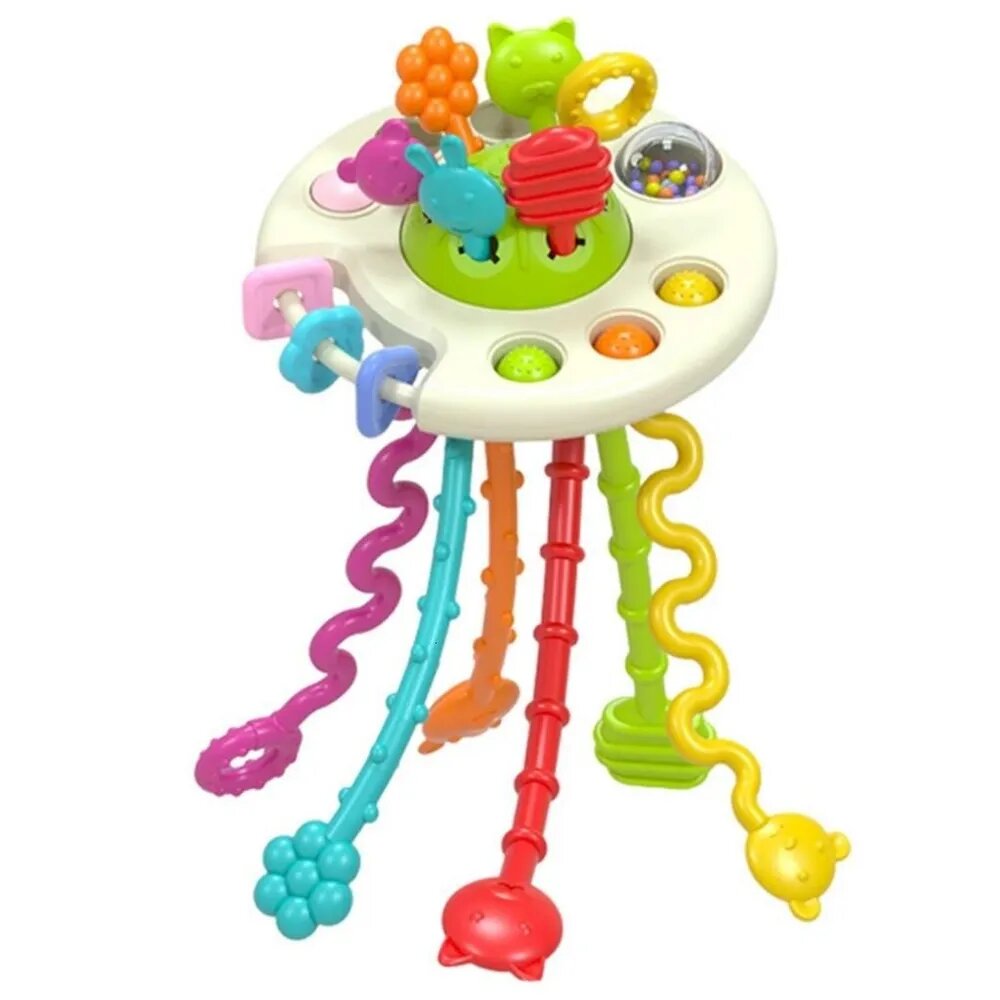 Милая веселая музыкальная игрушка Lala Music для просвещения детей, захватывающая музыкальная игрушка-качалка-Зеленая летающая тарелка