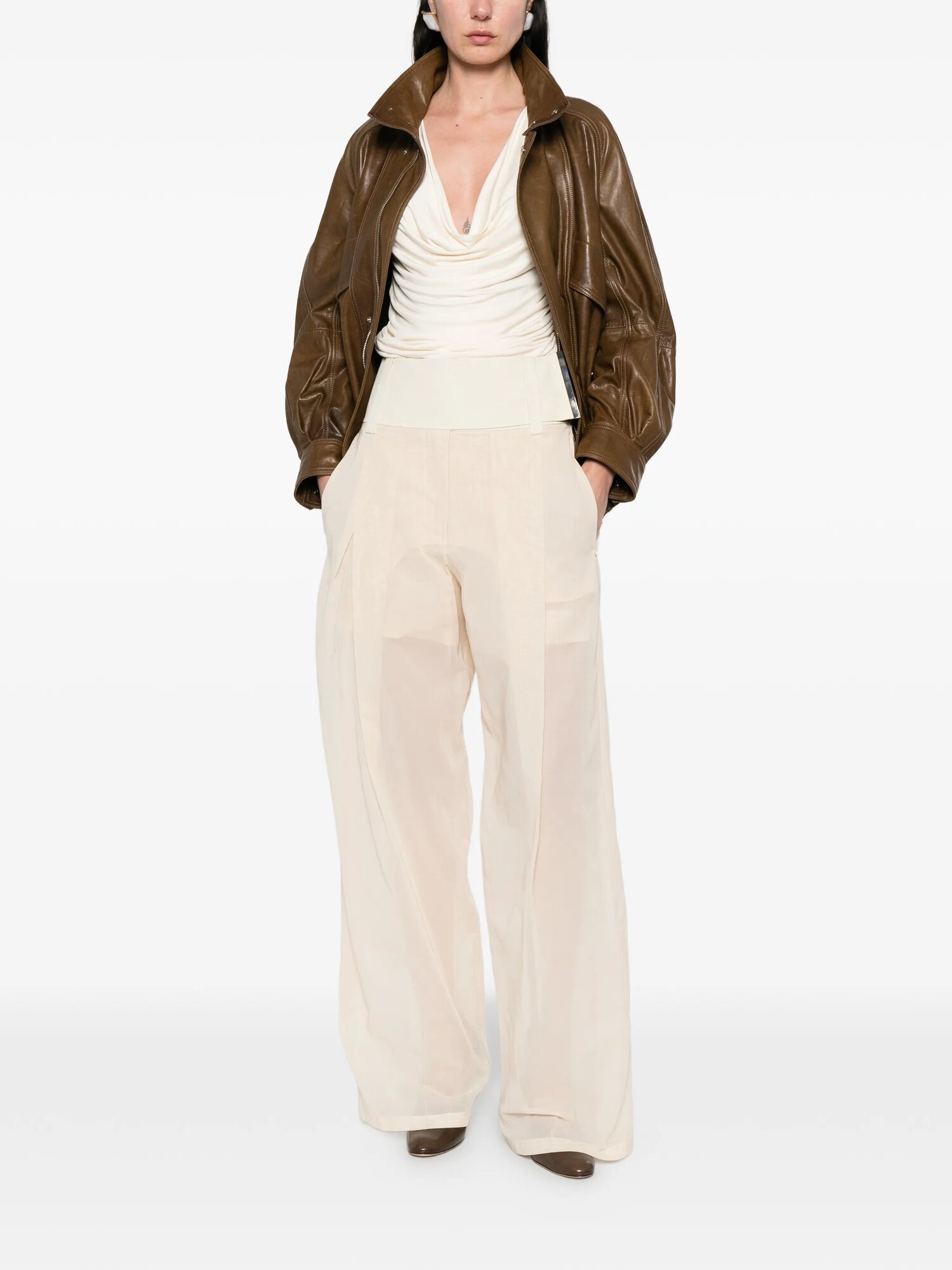 Брюки SPORTMAX Pleated high-waisted trousers, размер 38 — фото 1