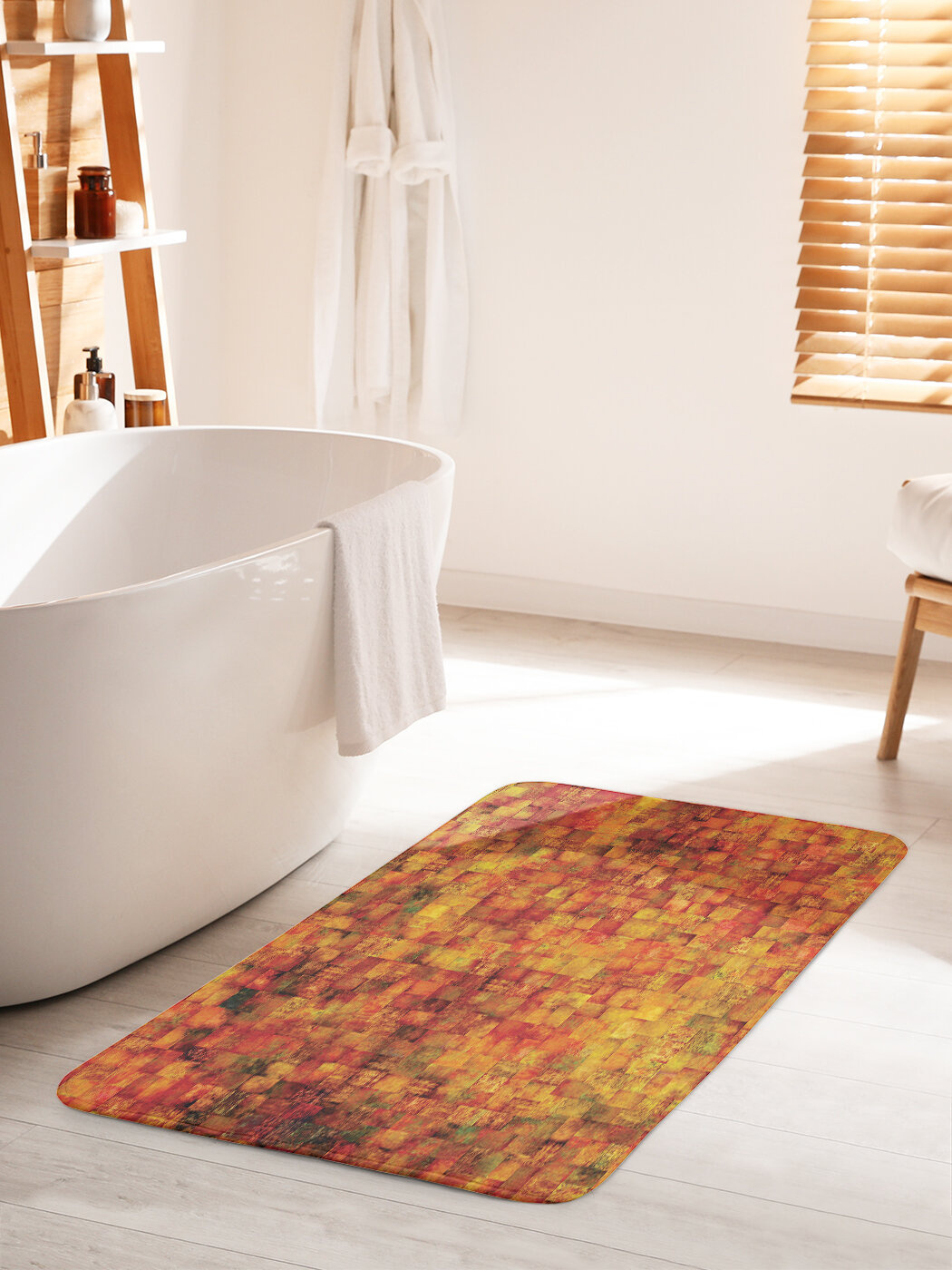 Коврик для ванной комнаты и туалета противоскользящий "Горящее плетение" 60х100 см, JoyArty