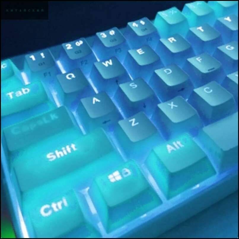 Полупрозрачная механическая клавиатура на 104 клавиши - фиолетовая