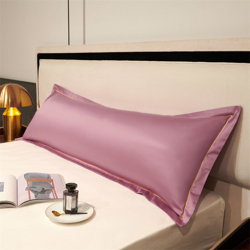 Наволочки из сатинового длинноволокнистого хлопка (100 штук), двойные длинные наволочки из чистого хлопка из Синьцзяна, простые однотонные наволочки для пар из чистого хлопка.