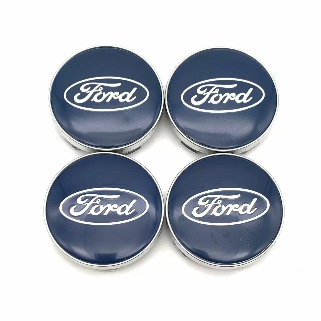 Колпачки на литые диски Ford 60/56/10 мм, заглушки ступицы, 4 шт, защита от пыли и грязи, цвет как на фото под Ford
