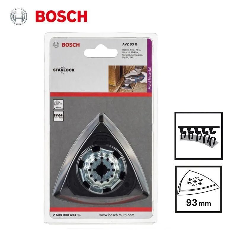 Bosch AVZ 93 G Набор оснастки для шлифовки многофункциональных инструментов, совместим с GOP12V-28, GOP30-28, GOP185-LI