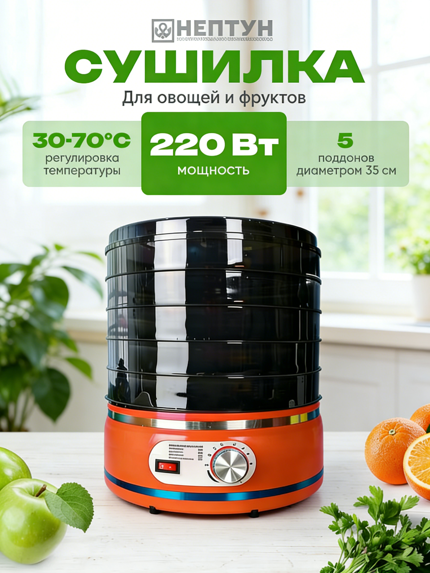 Дегидратор Classmark KT-2909, электронное управление, 5 поддонов