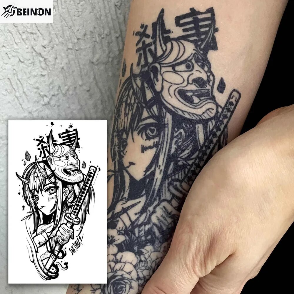 Tattoo'шки Временная тату без пленки "Тян" 10*15см (темнеет через 24 часа)