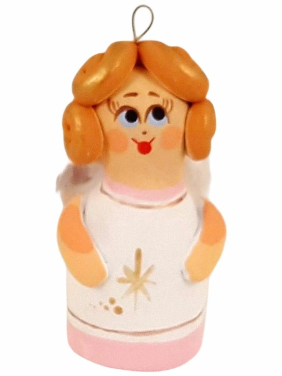 Наперсток, подвеска "Ангел"-2, Ковровская глиняная игрушка, ручная авторская работа