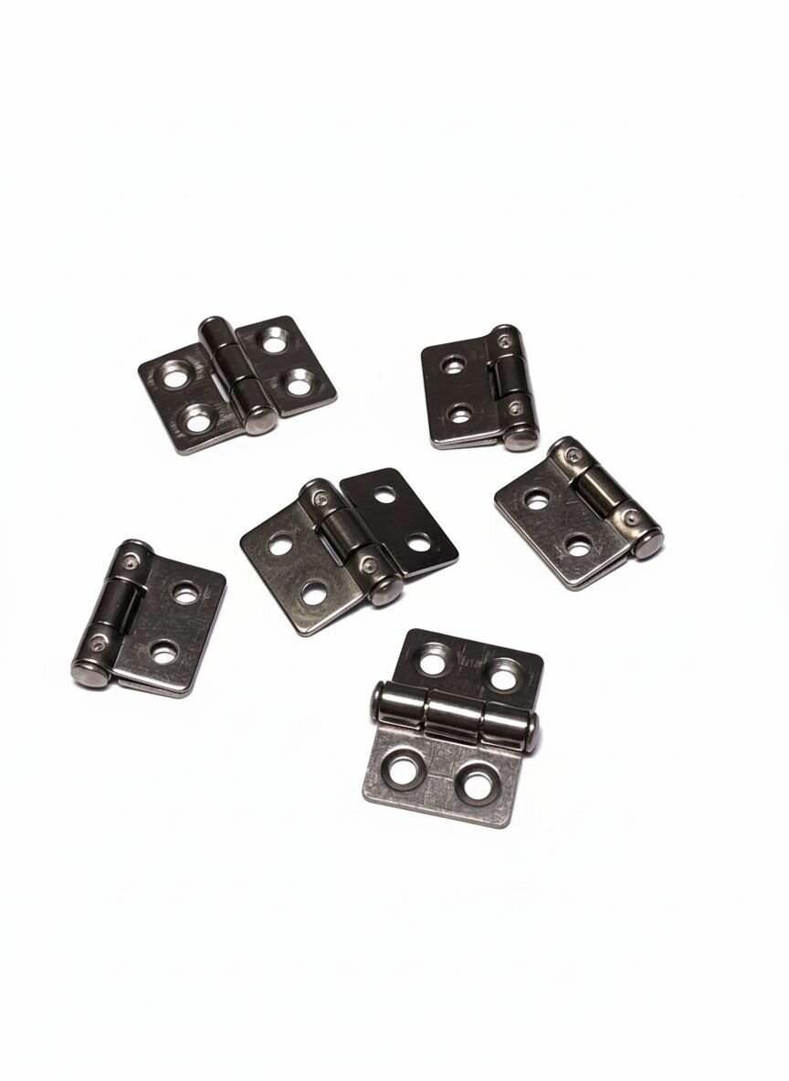 100 шт. Петля маленькая 27х20 мм, накладная, мини петли, фурнитура для сундука, шкатулок, рукоделия, нержавеющая сталь