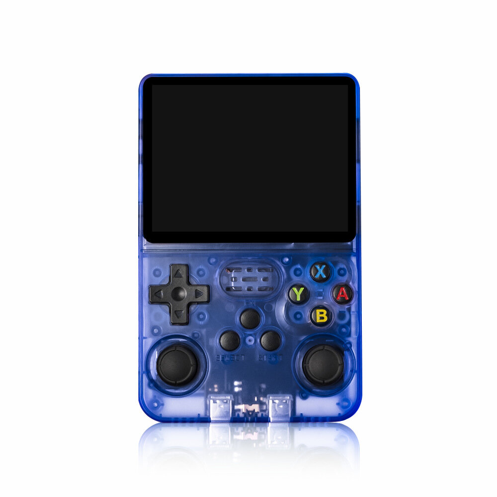 R36S Открытая платформа ручной игровой консоли с поддержкой ретро-аркадных игр — прозрачно-синий 64 ГБ, версия Haiqi