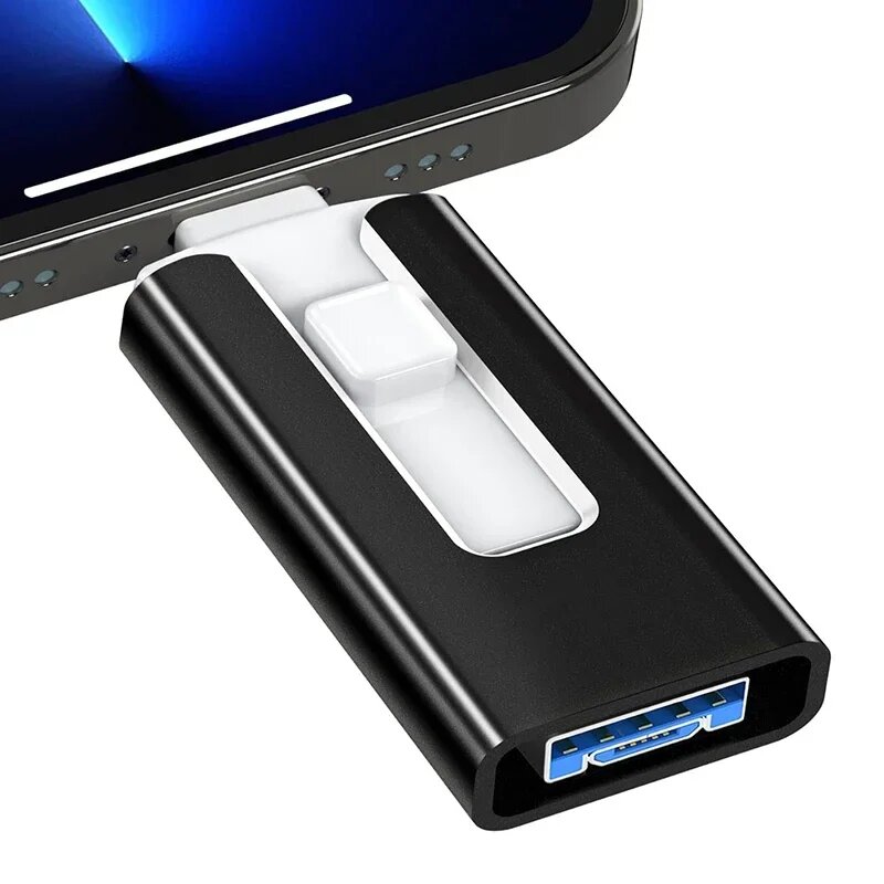 4в1 OTG флеш-накопитель 2ТБ USB 3.0 1TB, Black