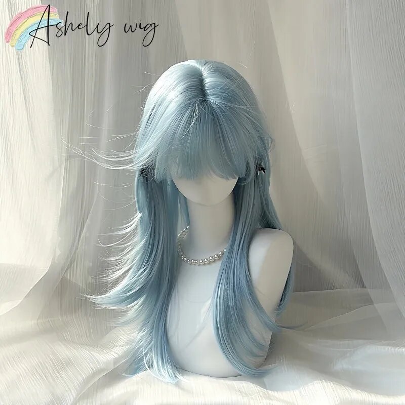 Синий парик Ashley 24 дюйма