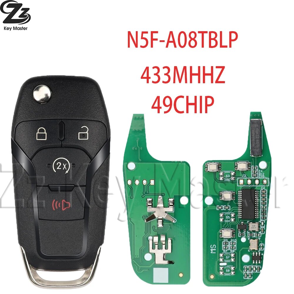 Выкидной ключ-брелок Ford N5F-A08TBLP 433MHZ 49CHIP, цвет 4BT