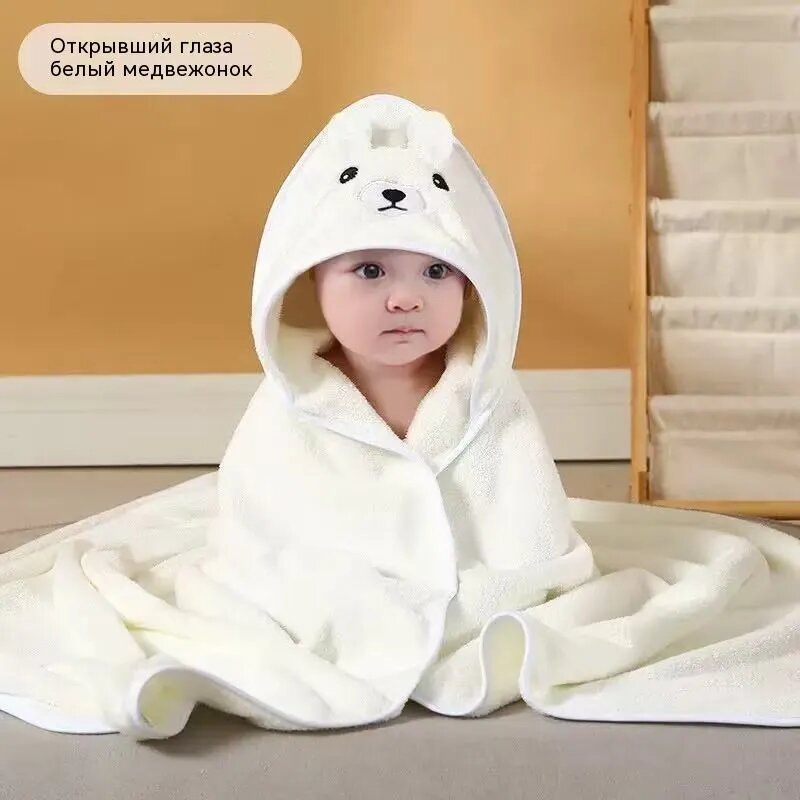 Полотенце детское, Махровая ткань, 80x80 см, белый