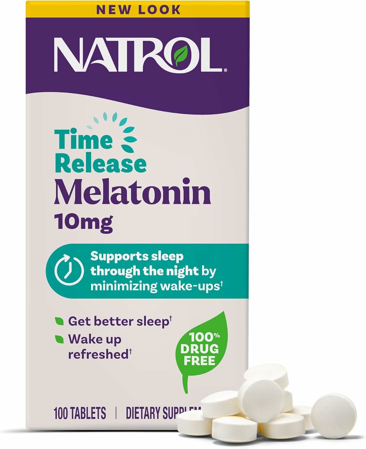 Natrol Melatonin Мелатонин, для улучшения сна 10 мг, 100 таблеток