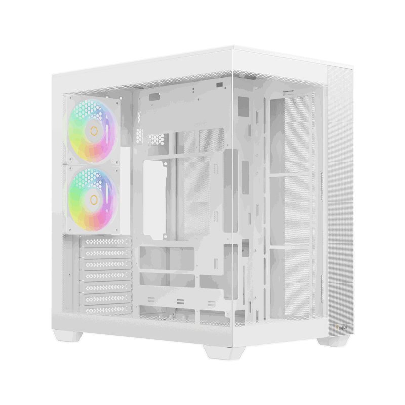 Корпус ПК без блока Case Ocypus Delta C74 WH ARGB, Midi-Tower, TG, 2x120mm ARGB, 2xUSB-A 3.0 + 1xUSB-C 3.1, ATX, mATX, mITX White