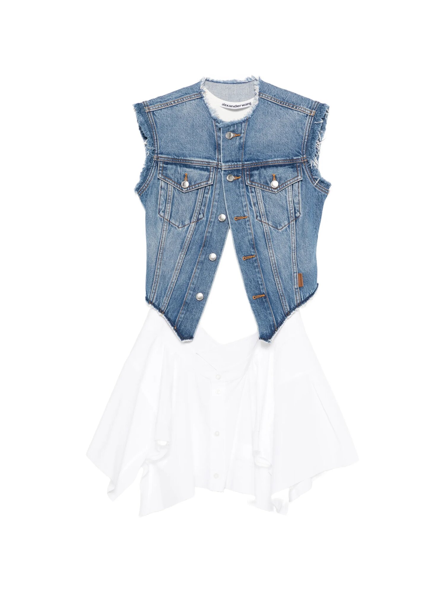 Куртка Frayed marbled denim jacket