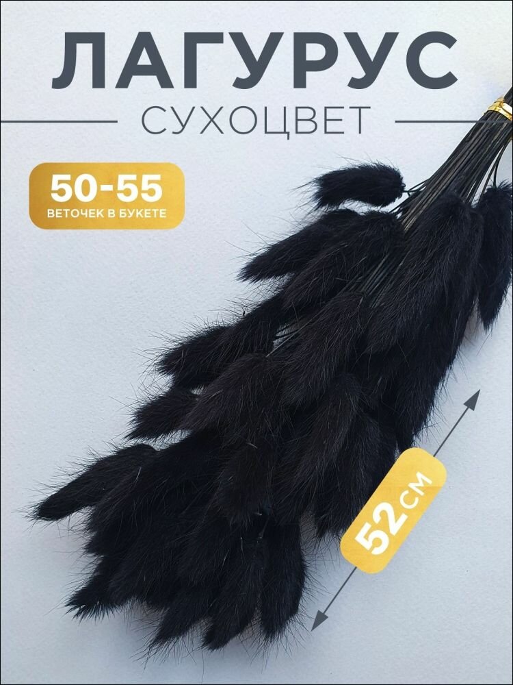 Сухоцветы Лагурус, 55 см, 40 гр, 55 шт