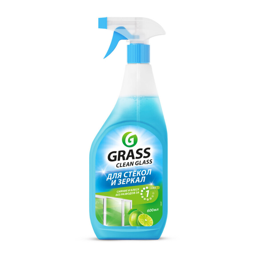 GRASS, Чистящее средство для стекол и зеркал "Clean Glass" голубая лагуна, 600мл)