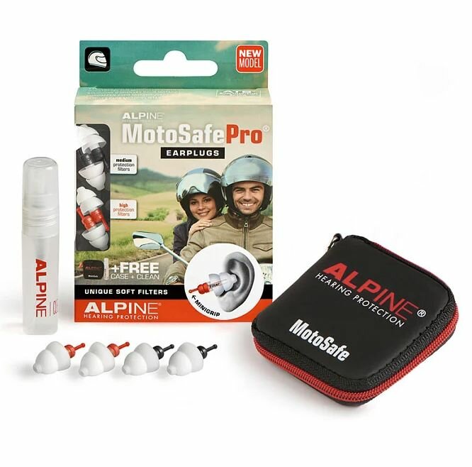 Беруши для мотоциклистов Alpine motosafe Pro, мотоберуши с звуковым фильтром