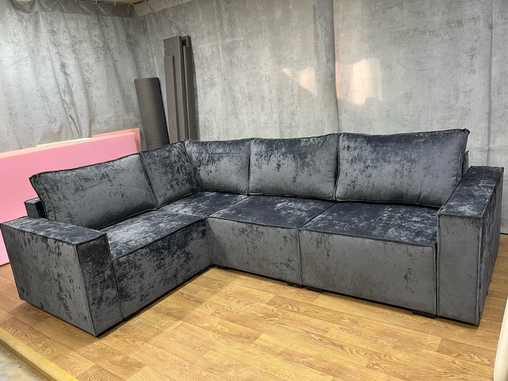 Угловой диван Лофт еврокнижка, 280*210см, антивандальный велюр