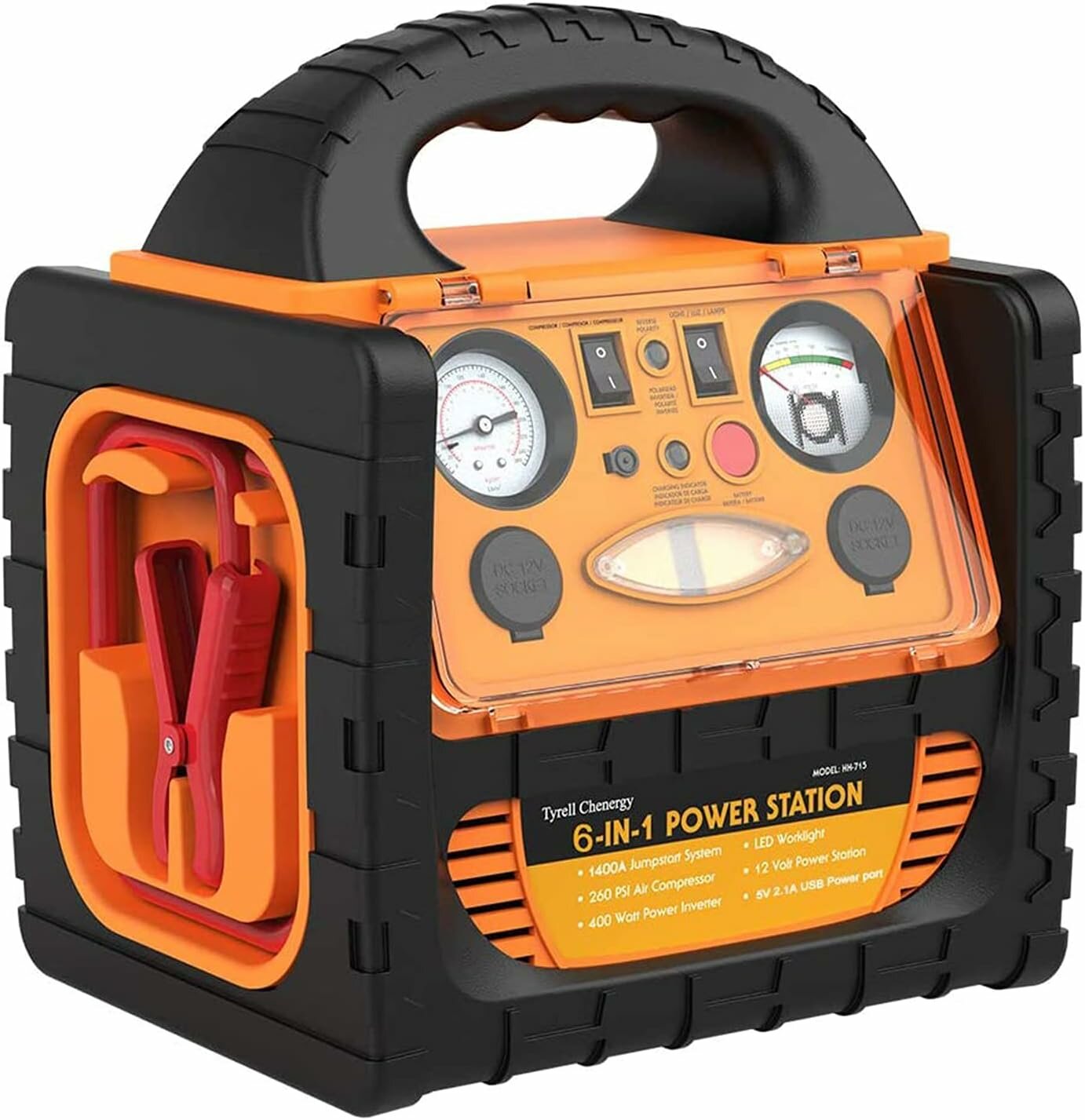 Портативный автомобильный стартер, высокопроизводительная электростанция, 400 А, с двумя инверторными розетками переменн